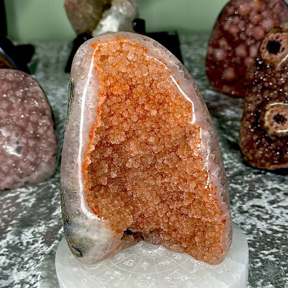 Accents | Salmon Pink Sugar Amethyst Druzy Rd25 | Poshmark